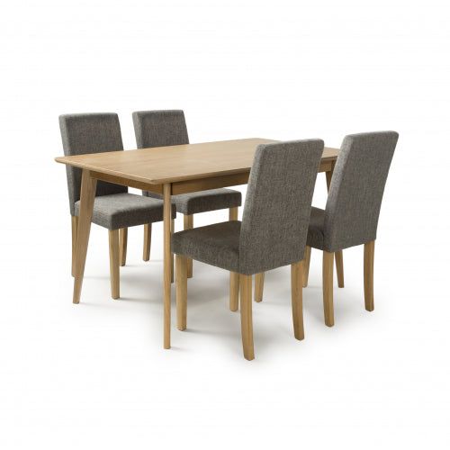 Wooden Dining Table & 4 Sage Green Chairs Set